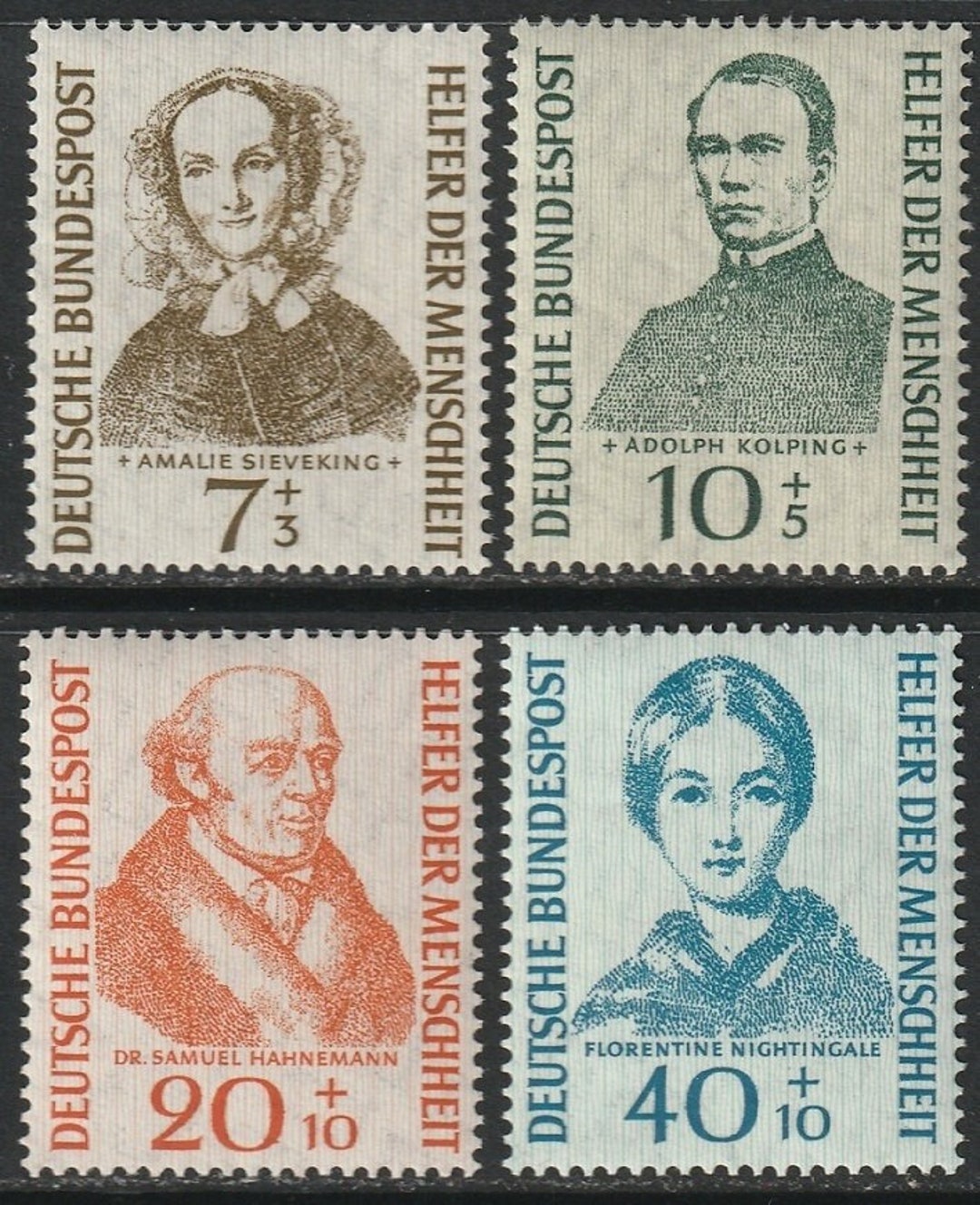 Florence Nightingale Set of Four Germany Postage Stamps Issued 1955 - Etsy