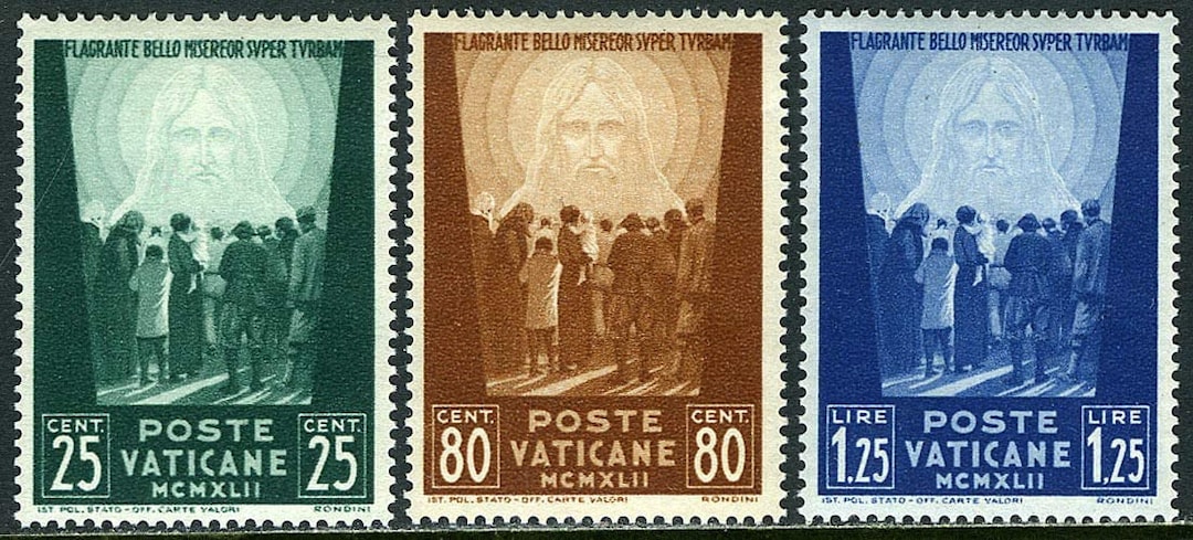 Vatican City 1942 Christ the Redeemer Set of Three Postage Stamps Mint ...