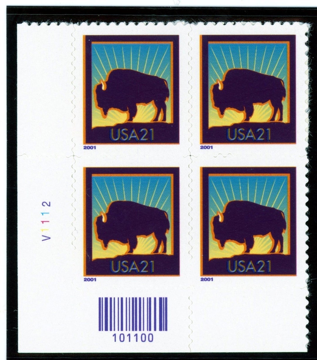 2001 American Bison Plate Block of Four 21-cent US Postage Stamps - Etsy