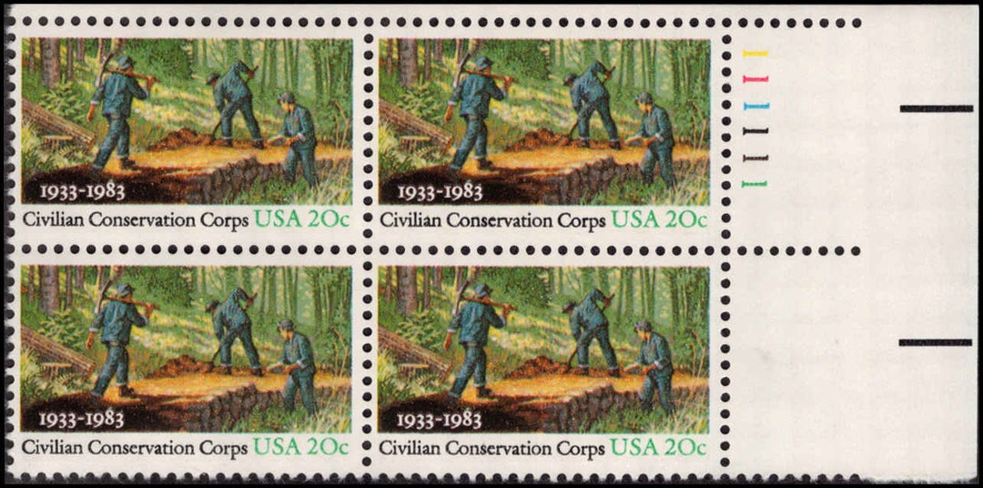 Civilian Conservation Corps Plate Block of Four 20-cent United States ...