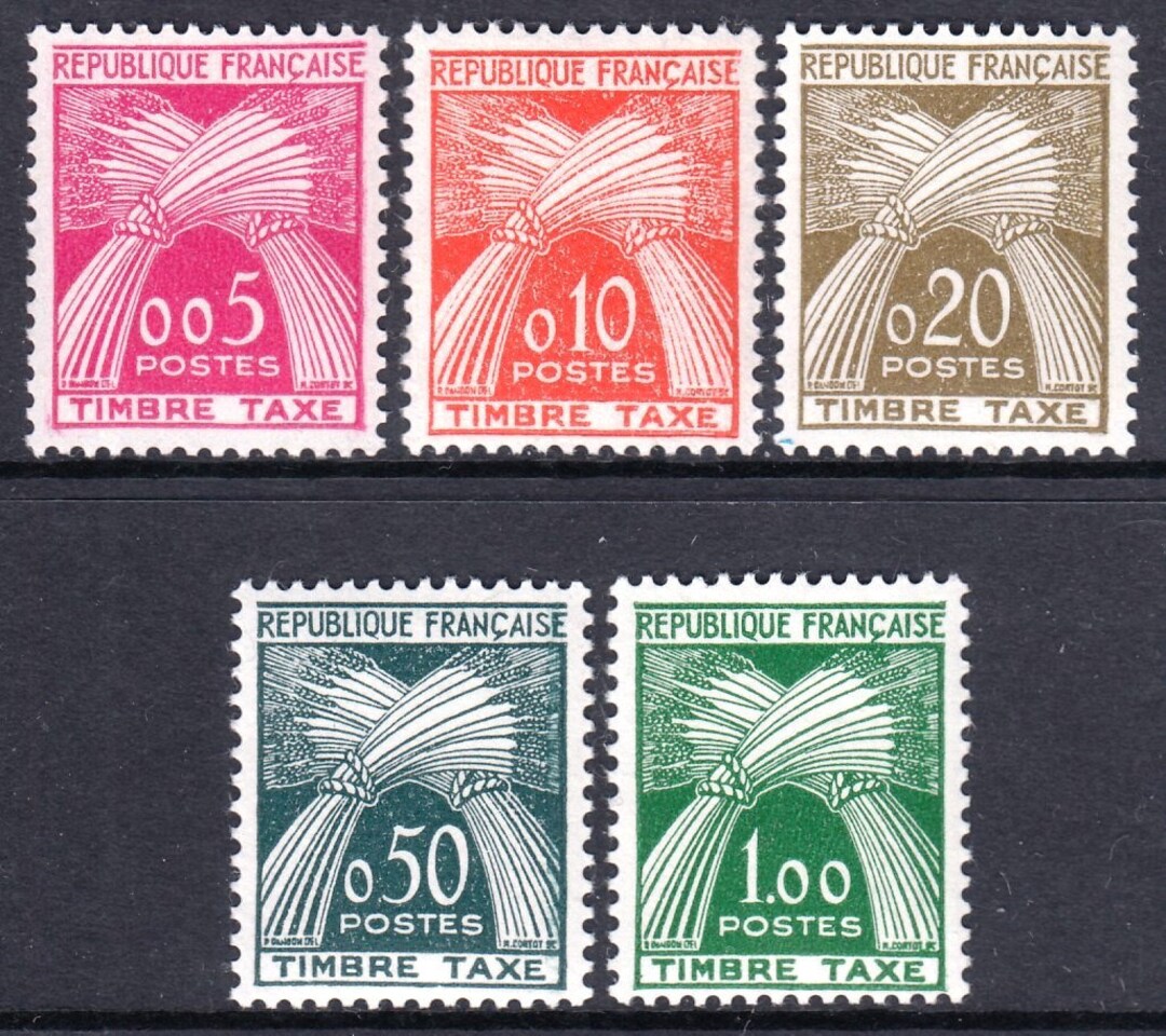 Sheaves of Wheat Set of Five France Postage Due Stamps Issued 1960 - Etsy