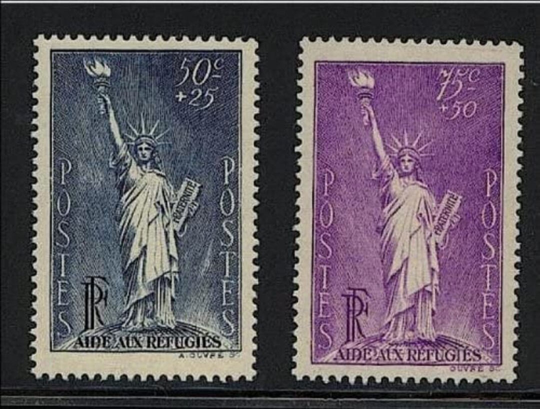 Statue of Liberty Set of Two France Postage Stamps Issued 1936-37 - Etsy