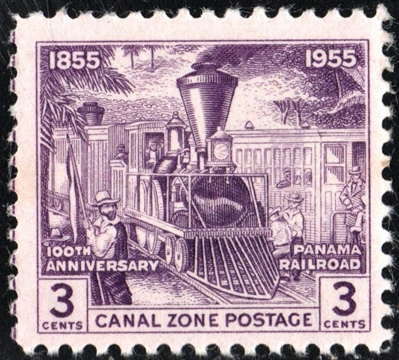 Early Railroad Scene Canal Zone Postage Stamp Issued 1955 - Etsy