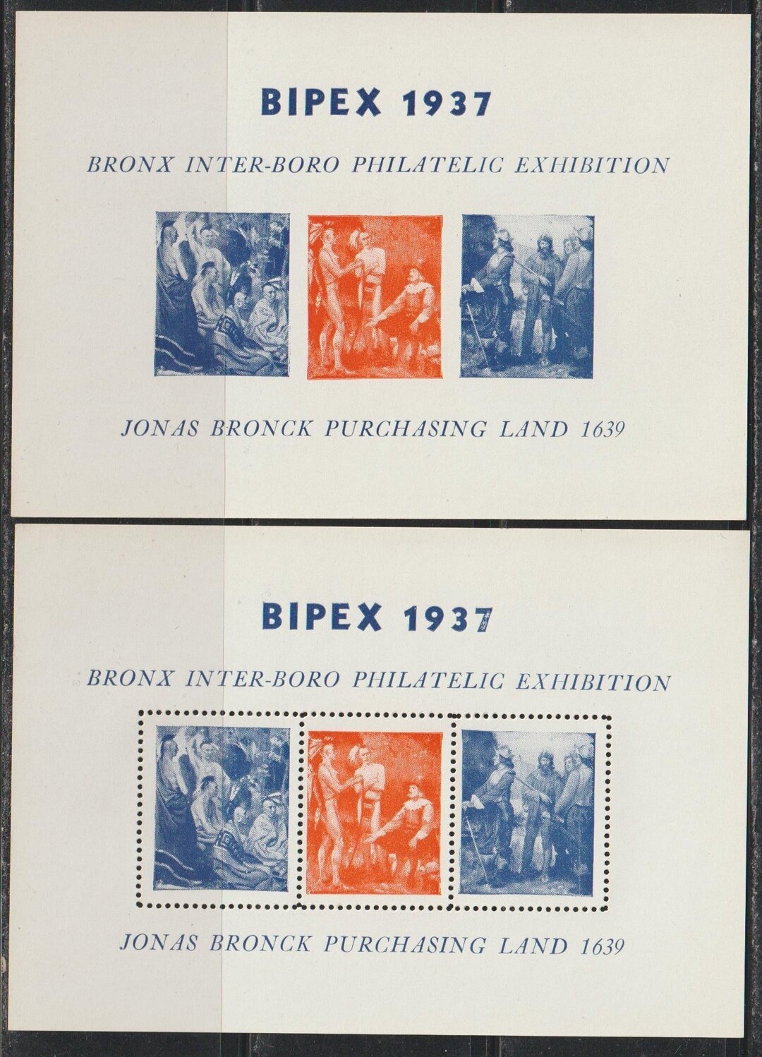 Bronx Interboro Philatelic Exhibition Set of Two Stamp Souvenir Sheets ...