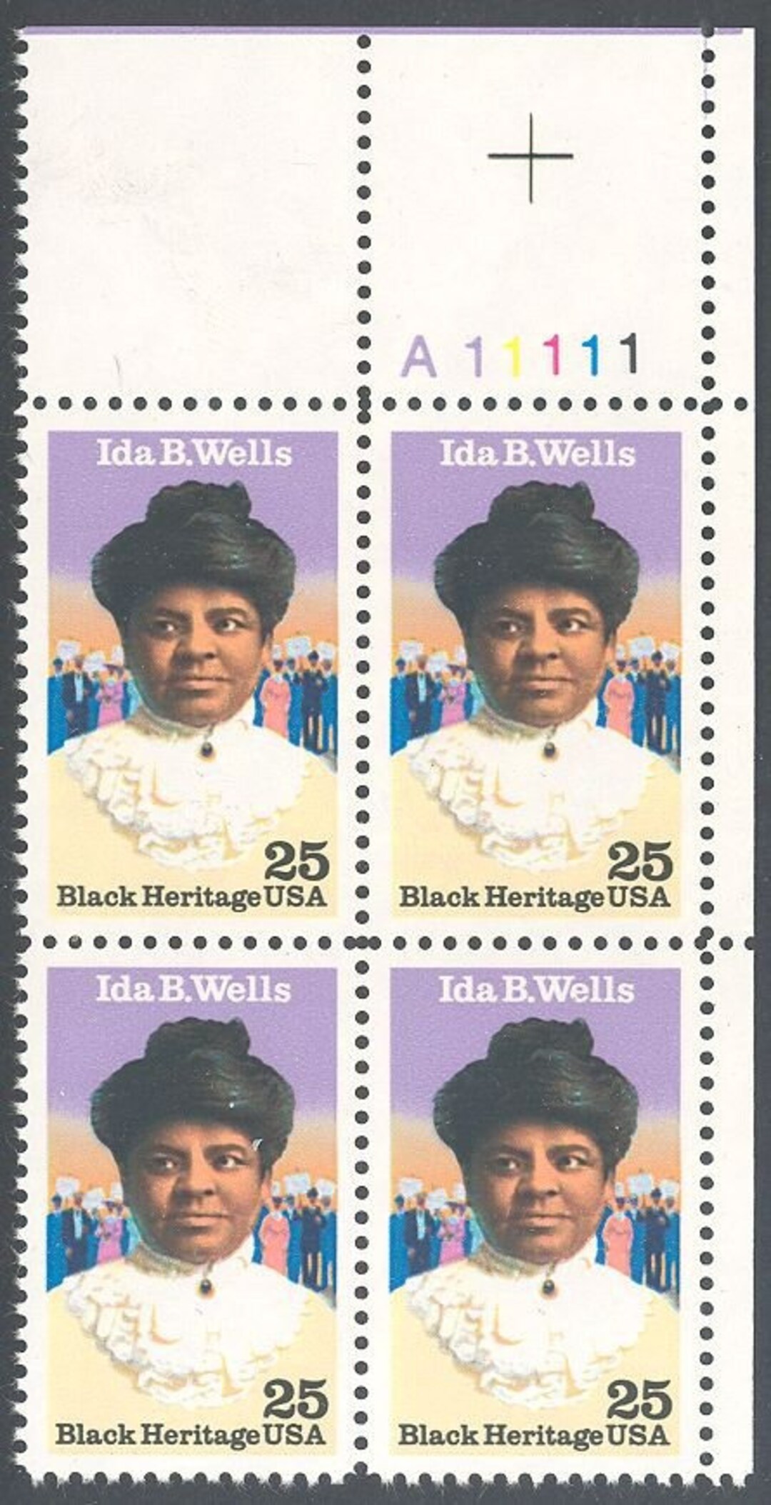 Ida B Wells Plate Block of Four 25-cent United States Postage Stamps ...