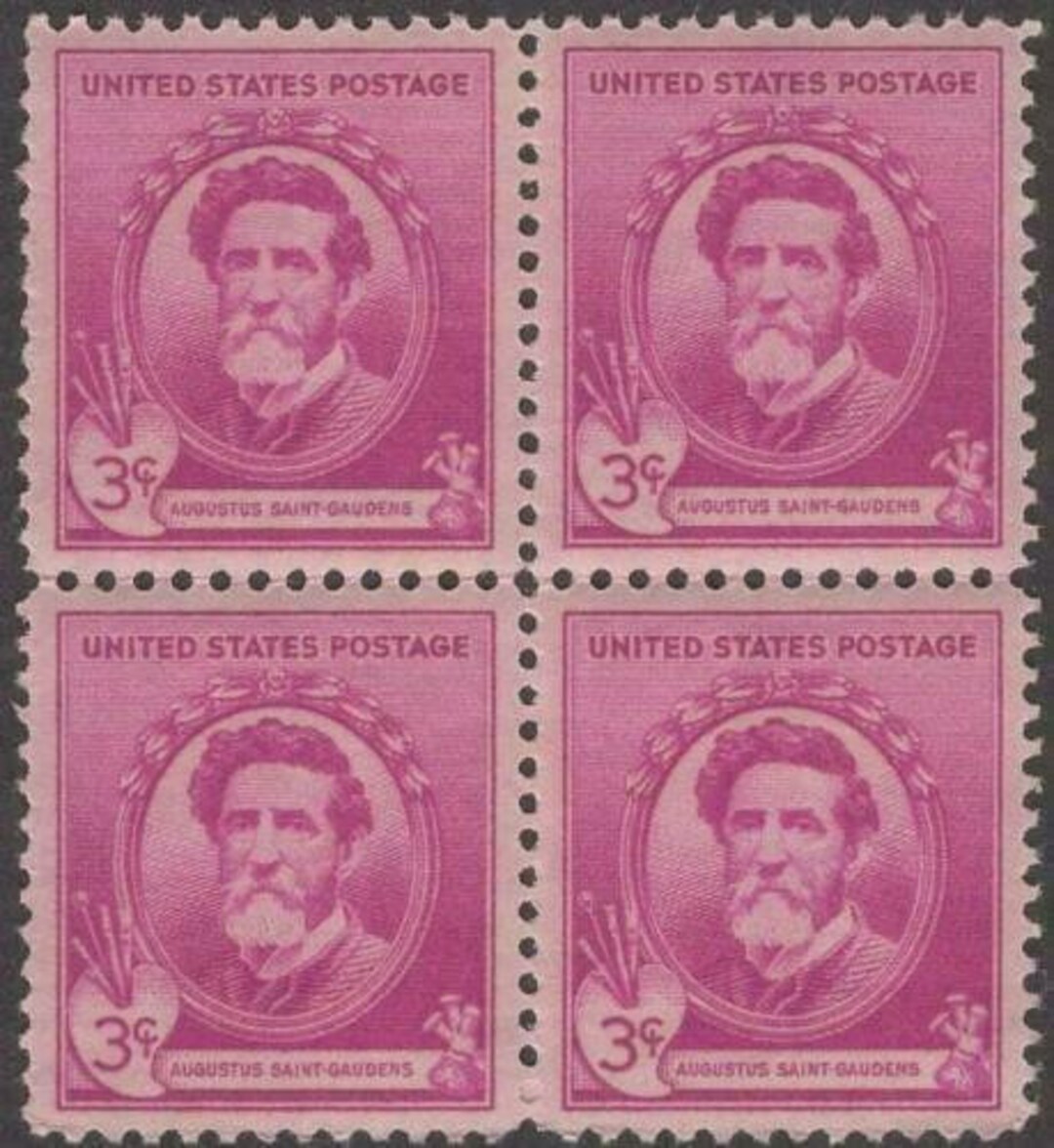 Augustus Saint-gaudens Block of Four 3-cent United States Postage ...