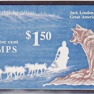 US 1988 Jack London Booklet of Six 25-cent Postage Stamps Mint Never ...