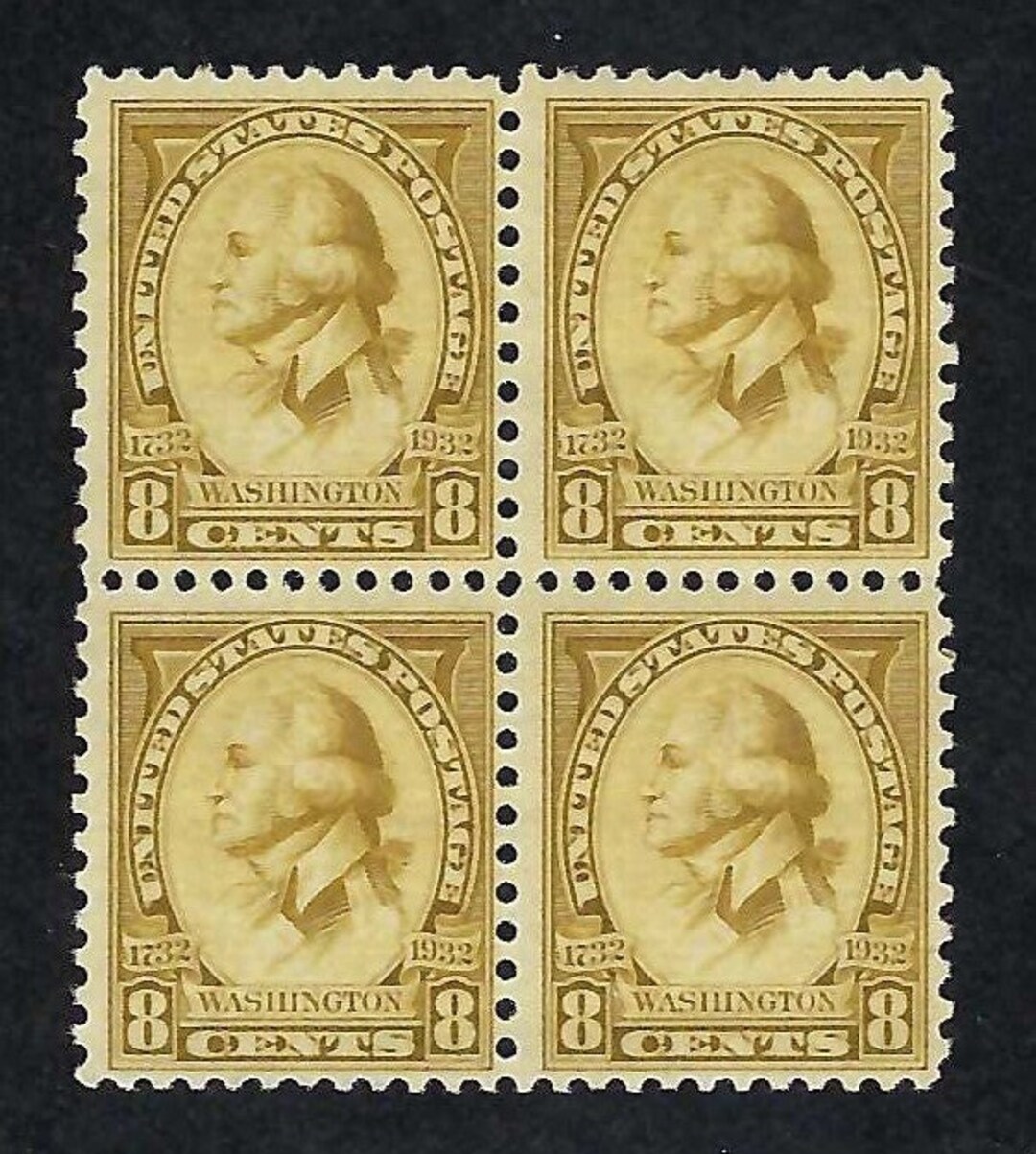Washington Bicentennial Block of Four 8-cent United States Postage ...
