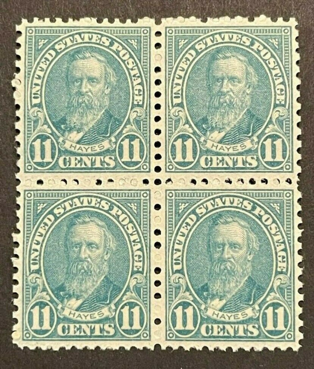 Rutherford B Hayes Block of Four 11-cent United States Postage Stamps ...