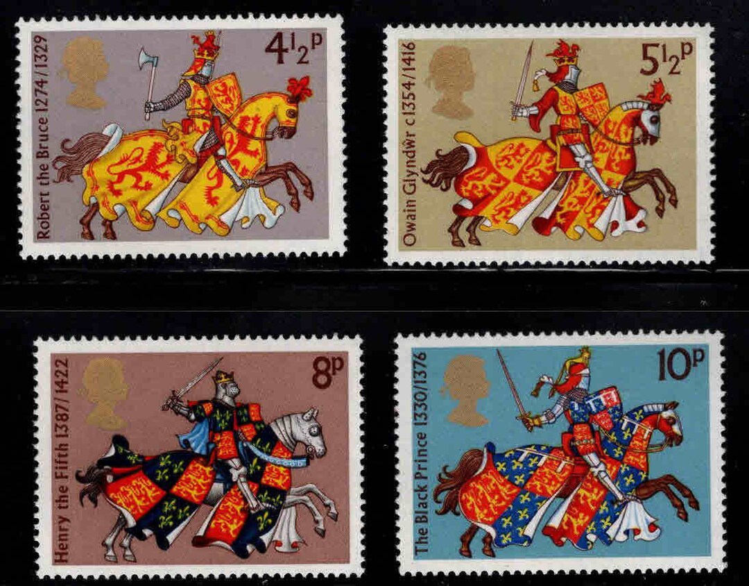 1974 Medieval Warriors Set of Four Great Britain Postage Stamps - Etsy