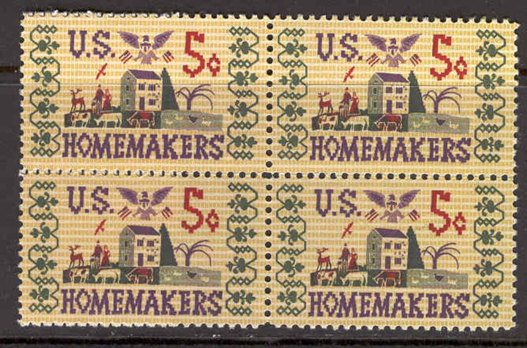 1964 Homemakers Block of Four 5-cent US Postage Stamps Mint - Etsy