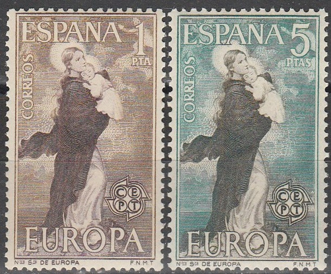 Spain 1963 Our Lady of Europe Set of Two Europa Postage Stamps Mint ...