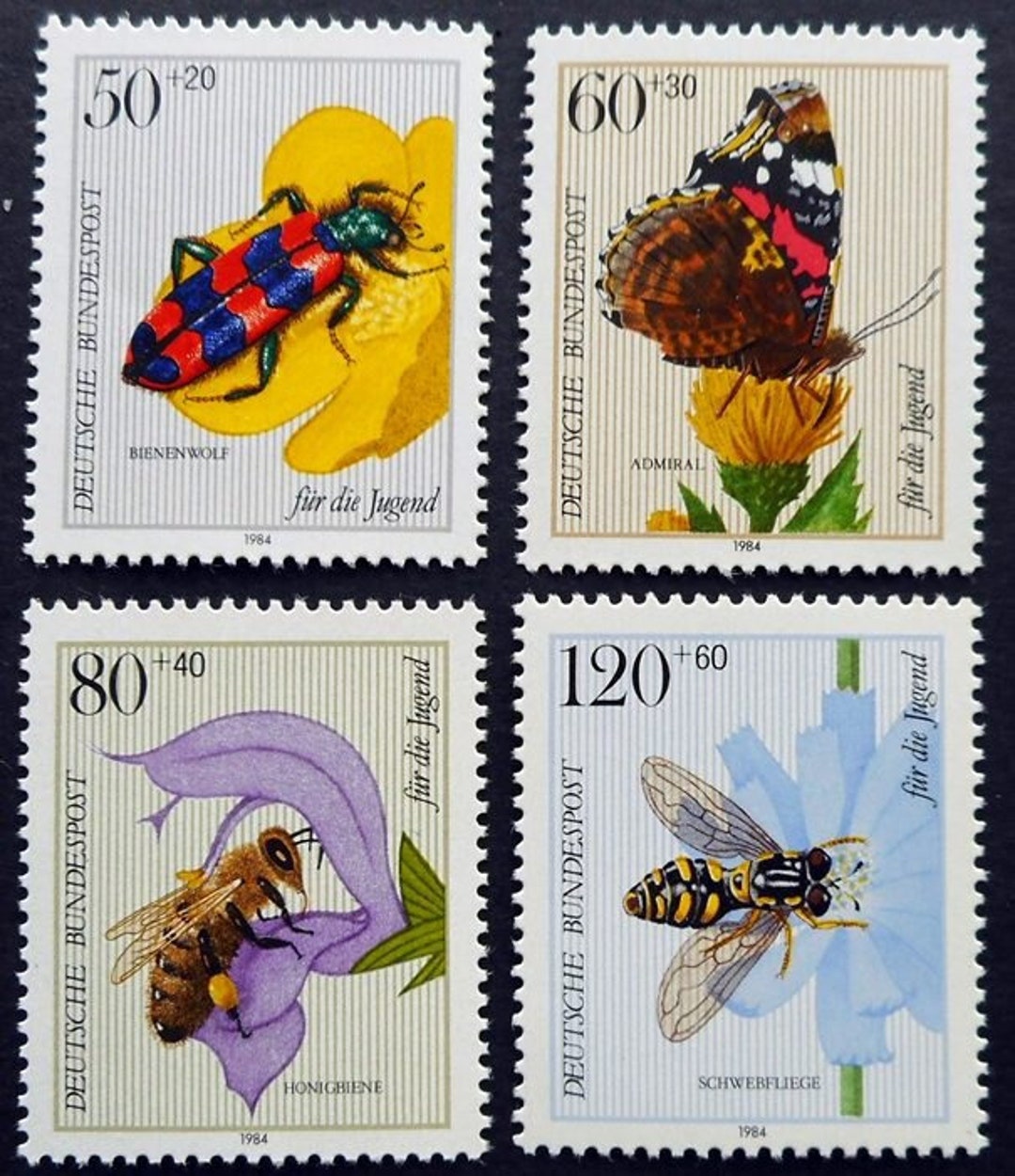 Pollinating Insects Set of Four Germany Postage Stamps Issued 1984 - Etsy