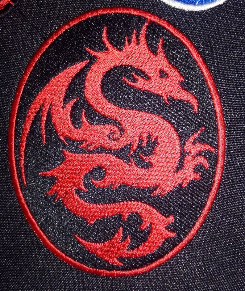 Red Dragon Embroidered Patch 3.5 4.5 or 5.5 inch. Sew on | Etsy