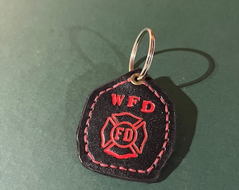 Firefighter Shield Key Chain - Etsy