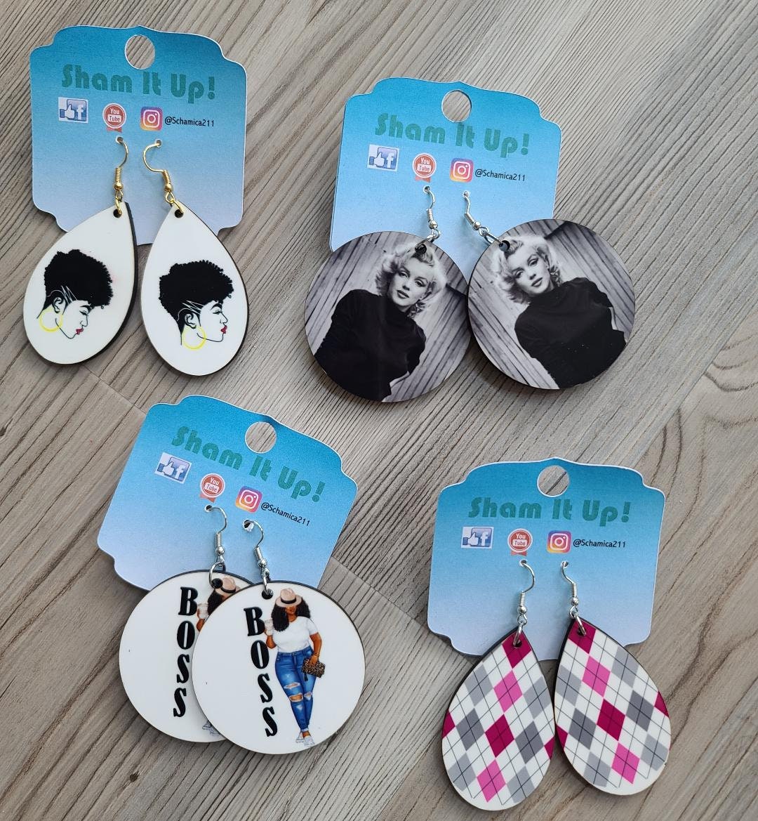 Custom Earrings Photo Earrings Personalized Earrings - Etsy