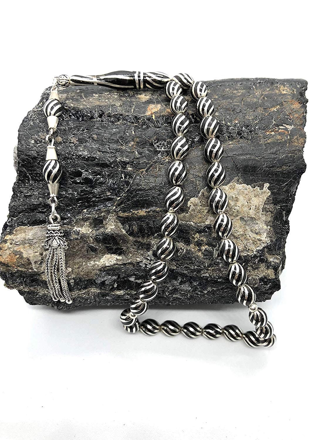 Oltu Stone Silver Special Design Rosary33 Beads Special | Etsy