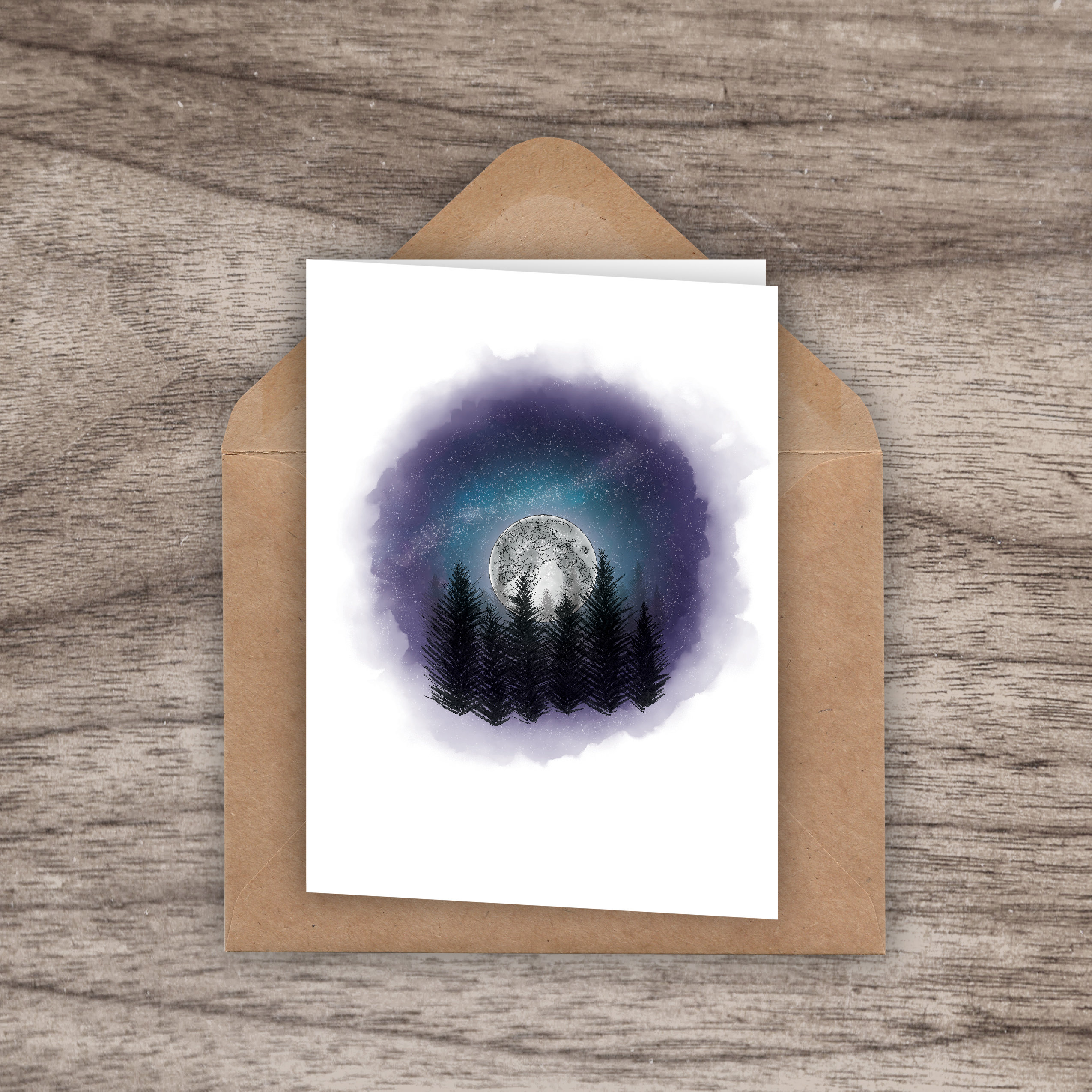 Moon "and Back" Greeting Card - Etsy