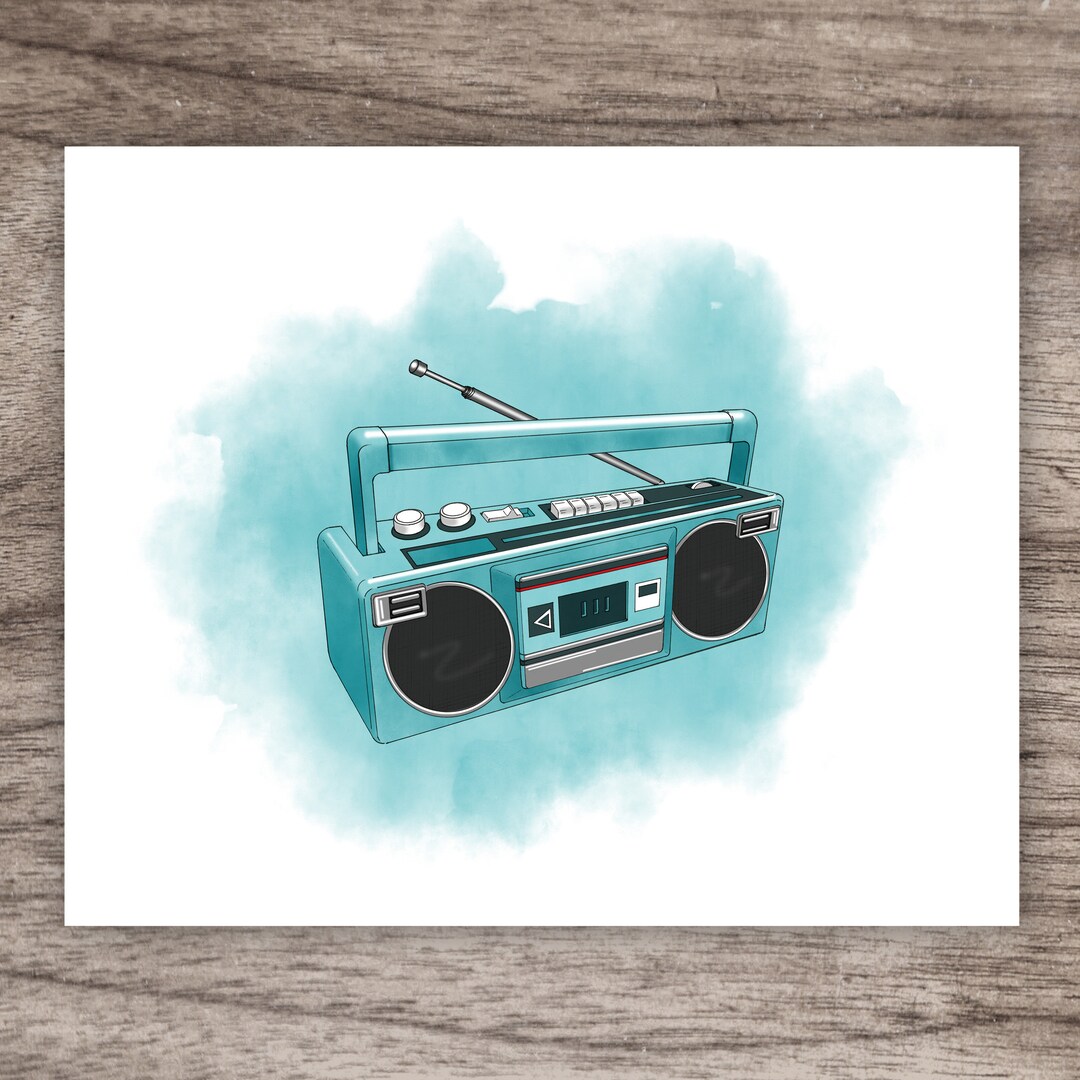Boombox Digital Print - Etsy