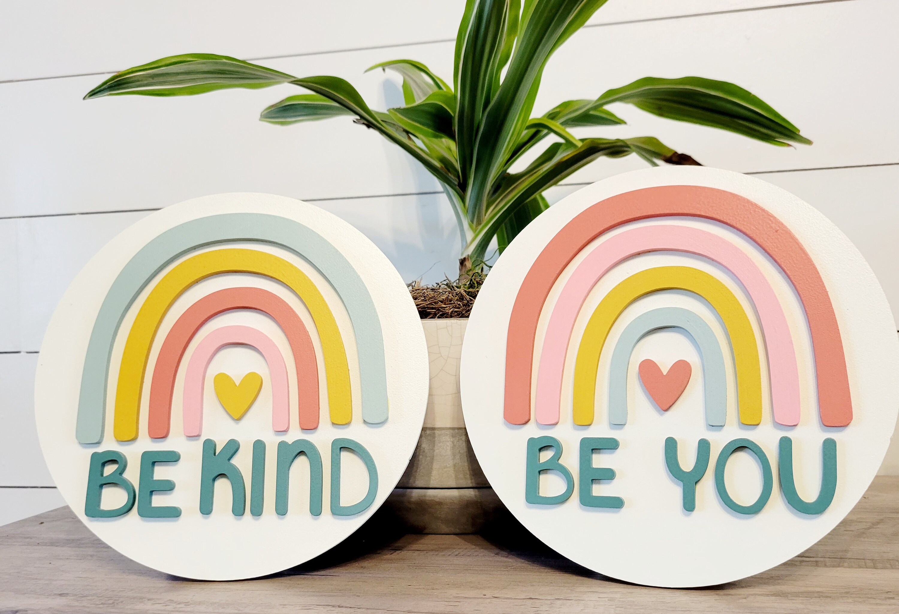 Be You Be Kind Rainbow Decor Bohemian Rainbows Set of 2 - Etsy UK