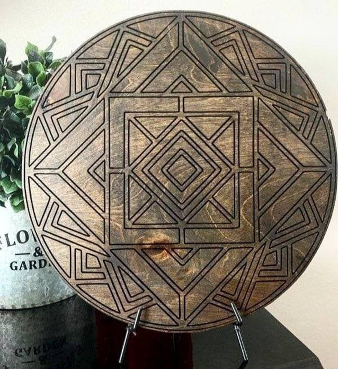Geometric Bohemian Sign Round Geometric Modern Etched - Etsy