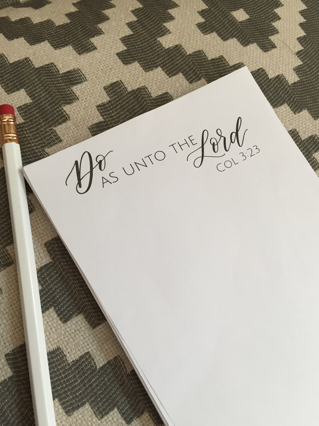 To-do List Notepad - "do as Unto the Lord" Bible Verse - Etsy