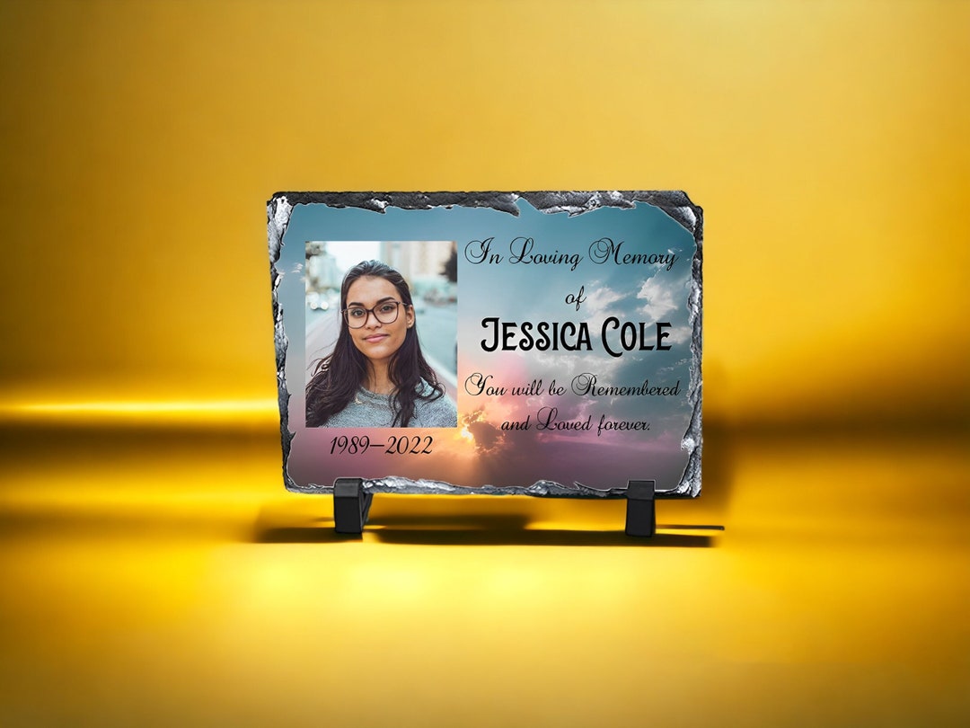 Eternal Remembrance - Personalized Memorial Photo Rock Slate, Sympathy ...