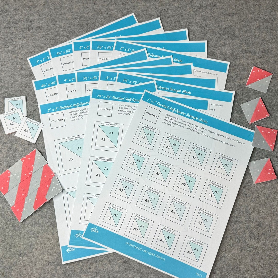 FPP Template Pack: Half-square Triangles - Etsy