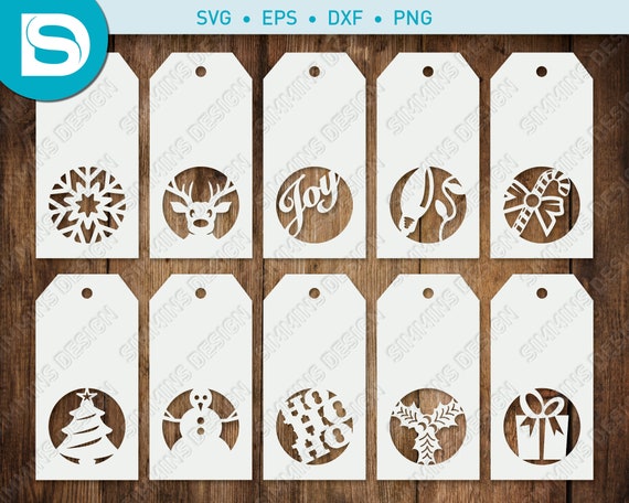 Christmas Gift Tags SVG Cut Files set of 10 1st Group | Etsy