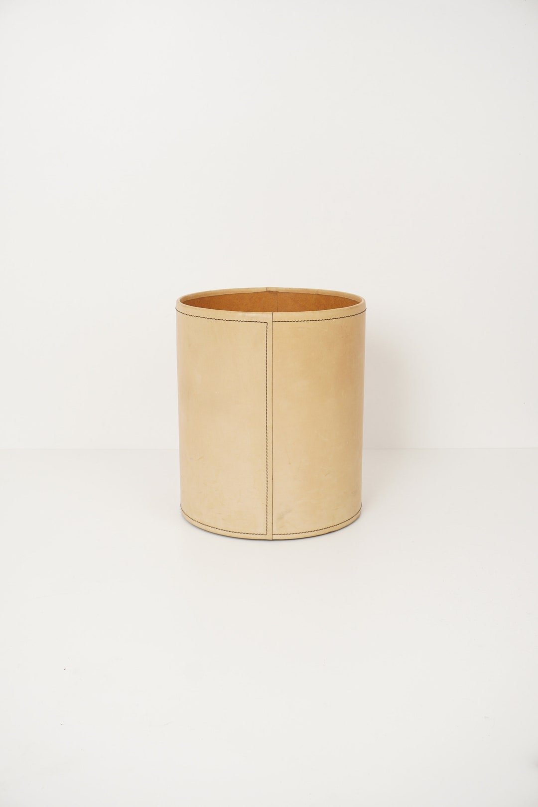 Vintage Wastepaper Basket Leather Wastepaper Basket 60s 70s Leather ...