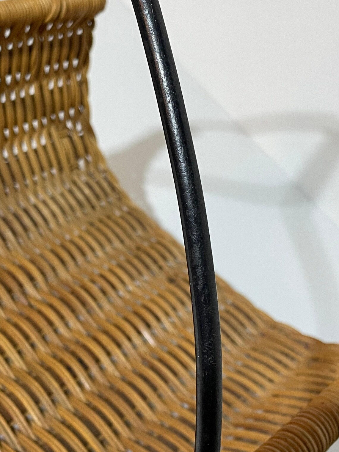 Vintage Newspaper Rack Basket Weave Wicker Newspaper Rack String 60s ...