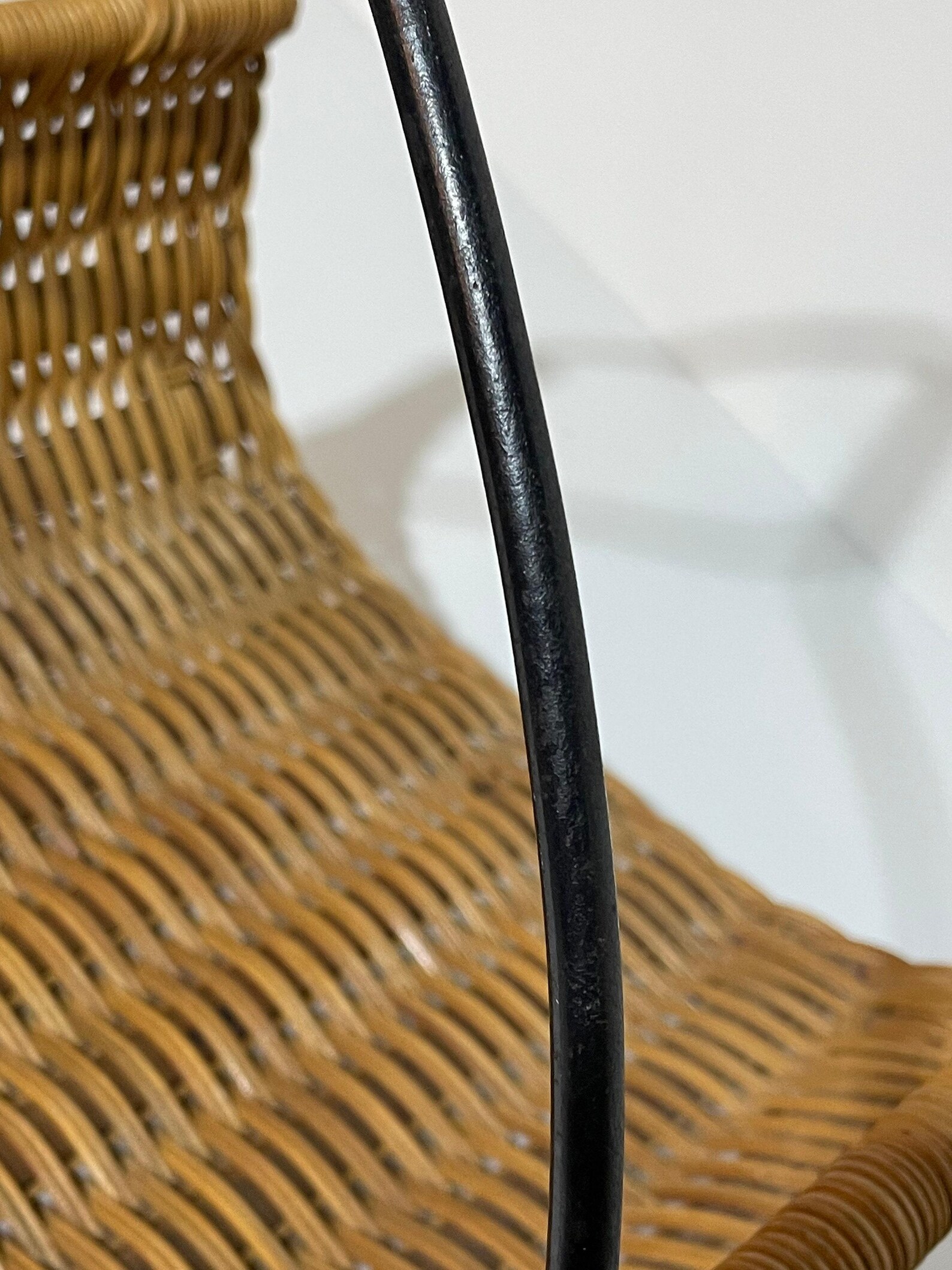 Vintage Newspaper Rack Basket Weave Wicker Newspaper Rack String 60s ...