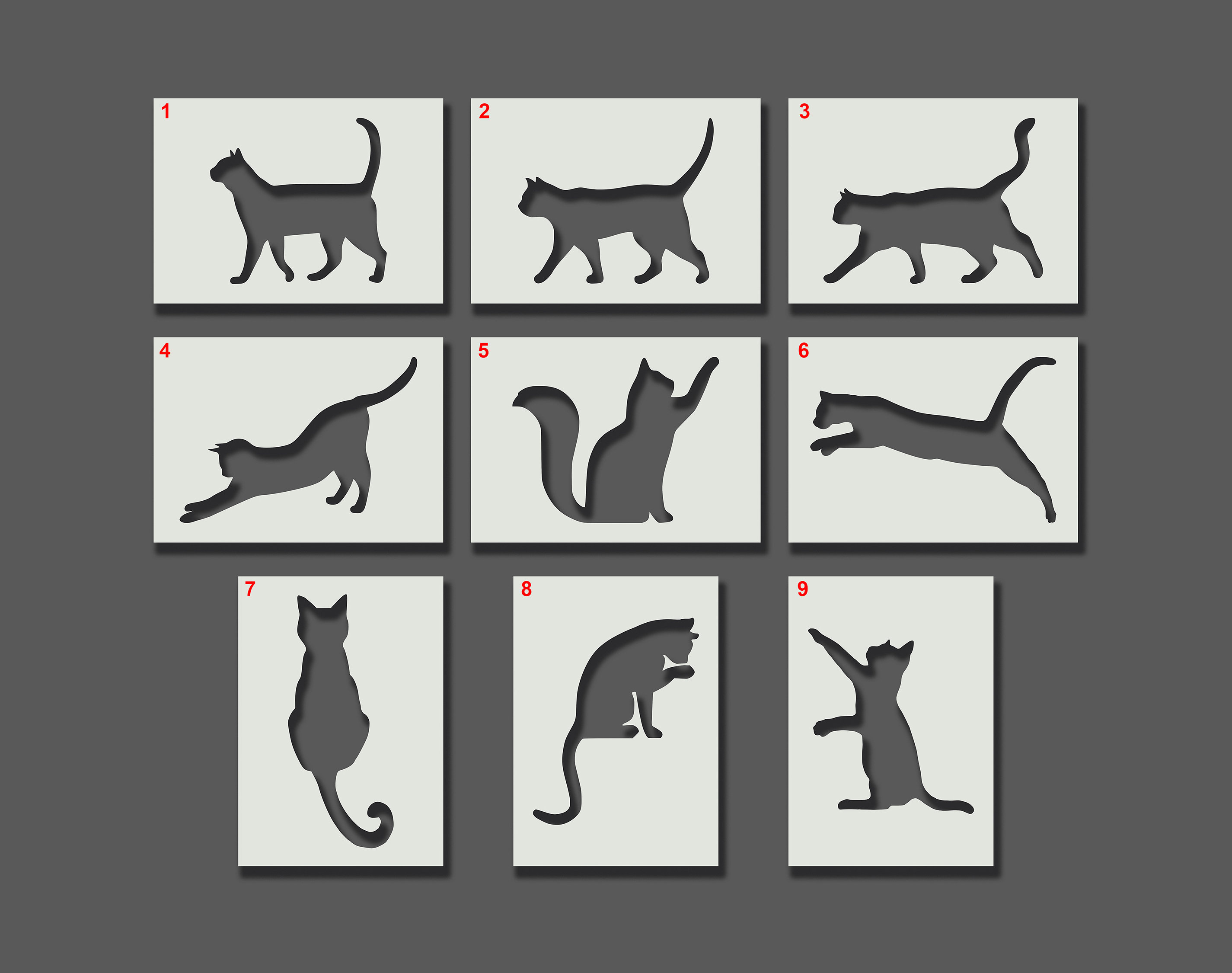 Realistic Cat Stencil
