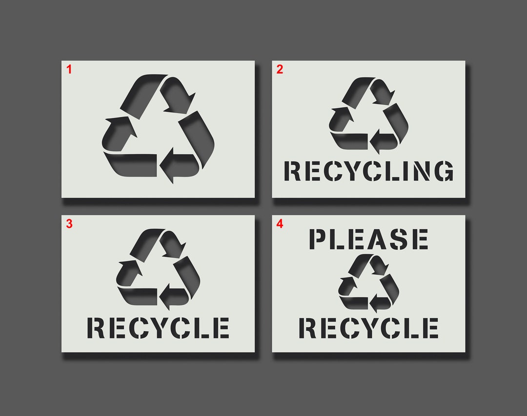 Recycle / Recycling Stencils Trash Bin Garbage Wheelie Bin Reusable ...