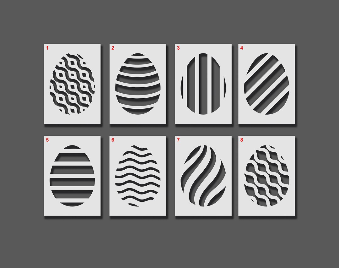 Easter Egg Stencils Part 1 Reusable Stencils for Wall Art, Home Décor ...