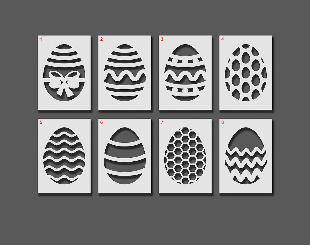 Easter Egg Stencils Part 2 Reusable Stencils for Wall Art, Home Décor ...