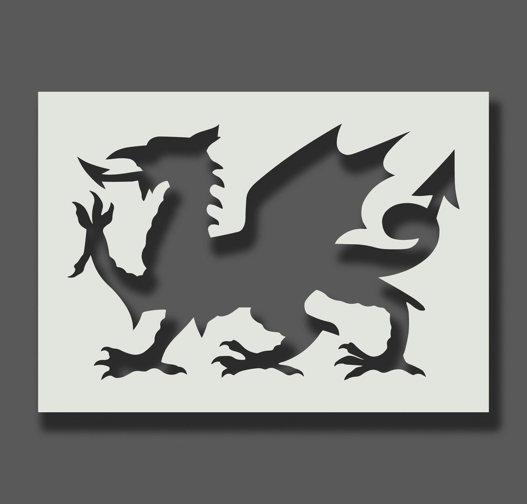 Welsh Dragon Stencil Reusable Stencils for Wall Art, Home Décor, Painting, Art & Craft, Size ...