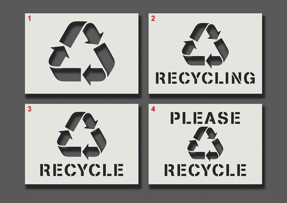 Recycle / Recycling Stencils Trash Bin Garbage Wheelie Bin | Etsy