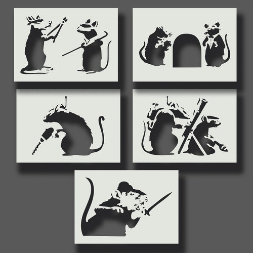 BANKSY RAT STENCIL Welcome to Hell Painting Decor Stencil for | Etsy UK