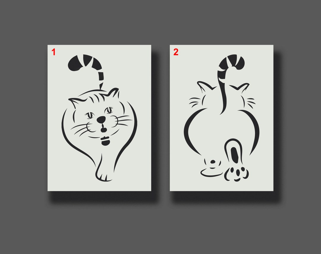 Cat Stencil Walking Cat Reusable Stencils for Wall Art, Home Décor ...