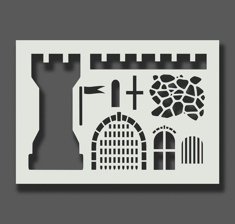 Castle Stencil Make Your Own Castle Reusable Stencils for Wall Art, Home Décor, Painting, Art ...