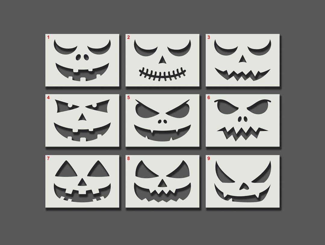 Scary Face / Halloween Part 1 Reusable Stencils for Wall Art, Home ...