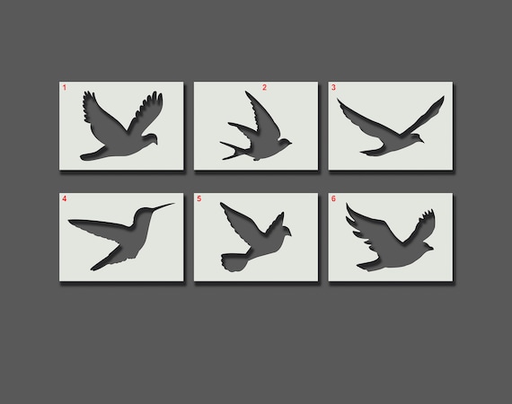 Stencils Of Birds Flying