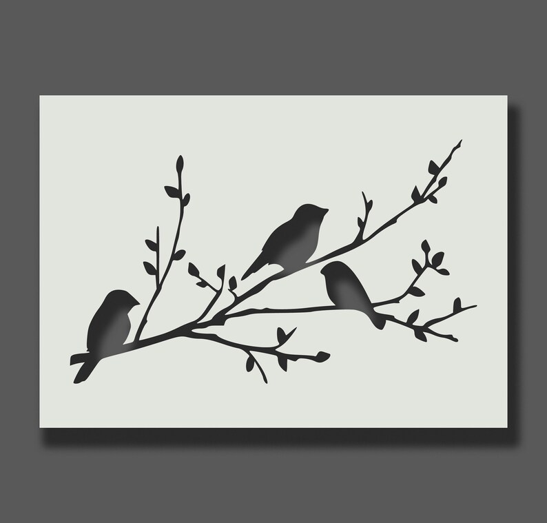 Birds on Tree Branch Stencils Reusable Stencils for Wall - Etsy UK
