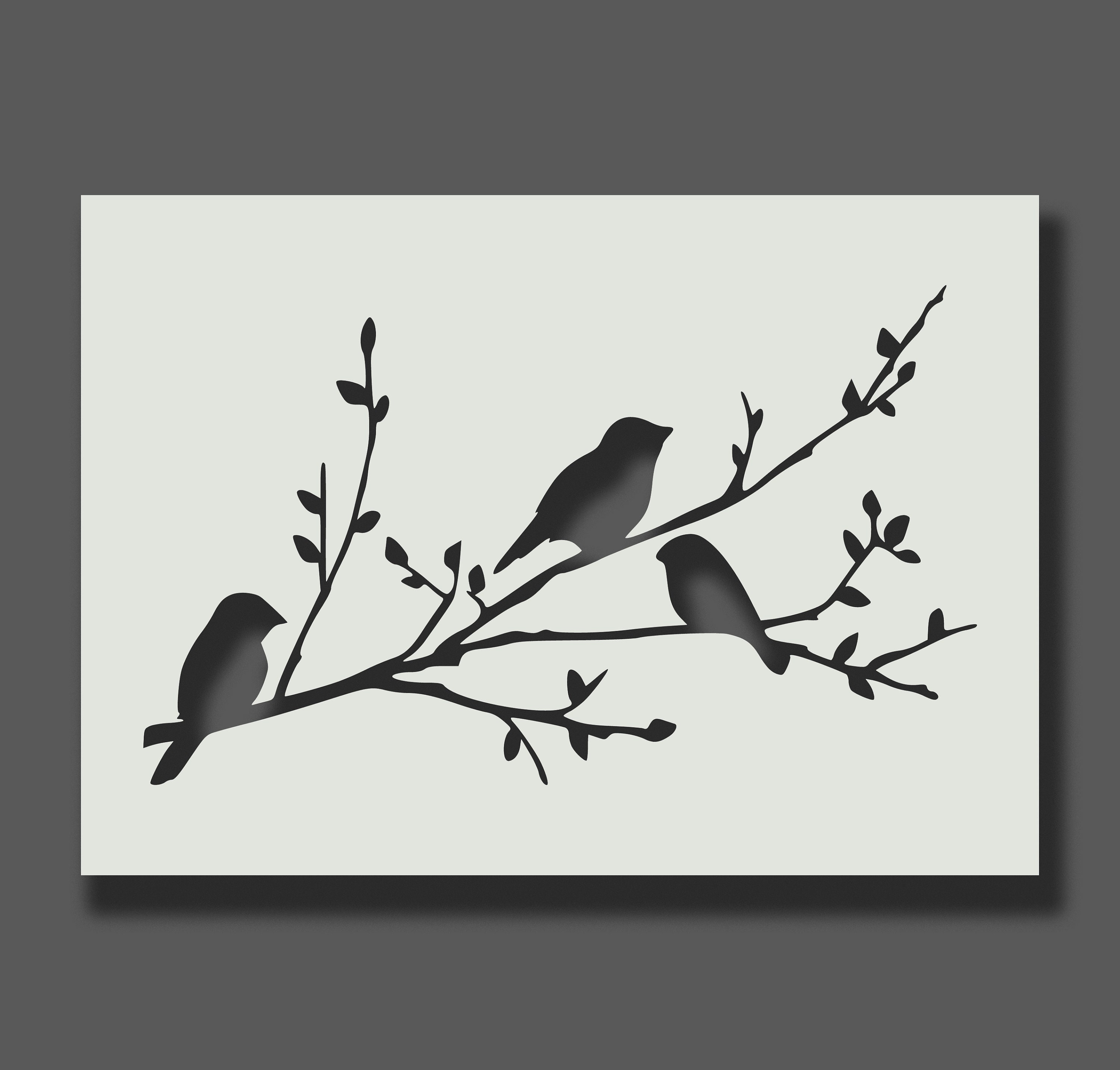 Birds on Tree Branch Stencils Reusable Stencils for Wall - Etsy UK