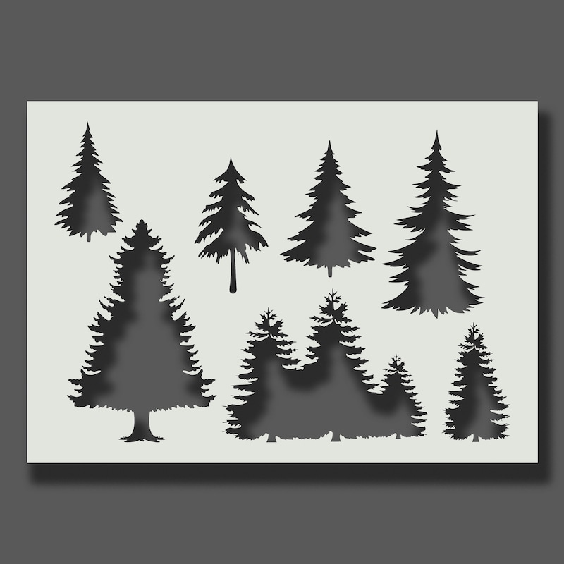 Pine Tree Stencil - Etsy