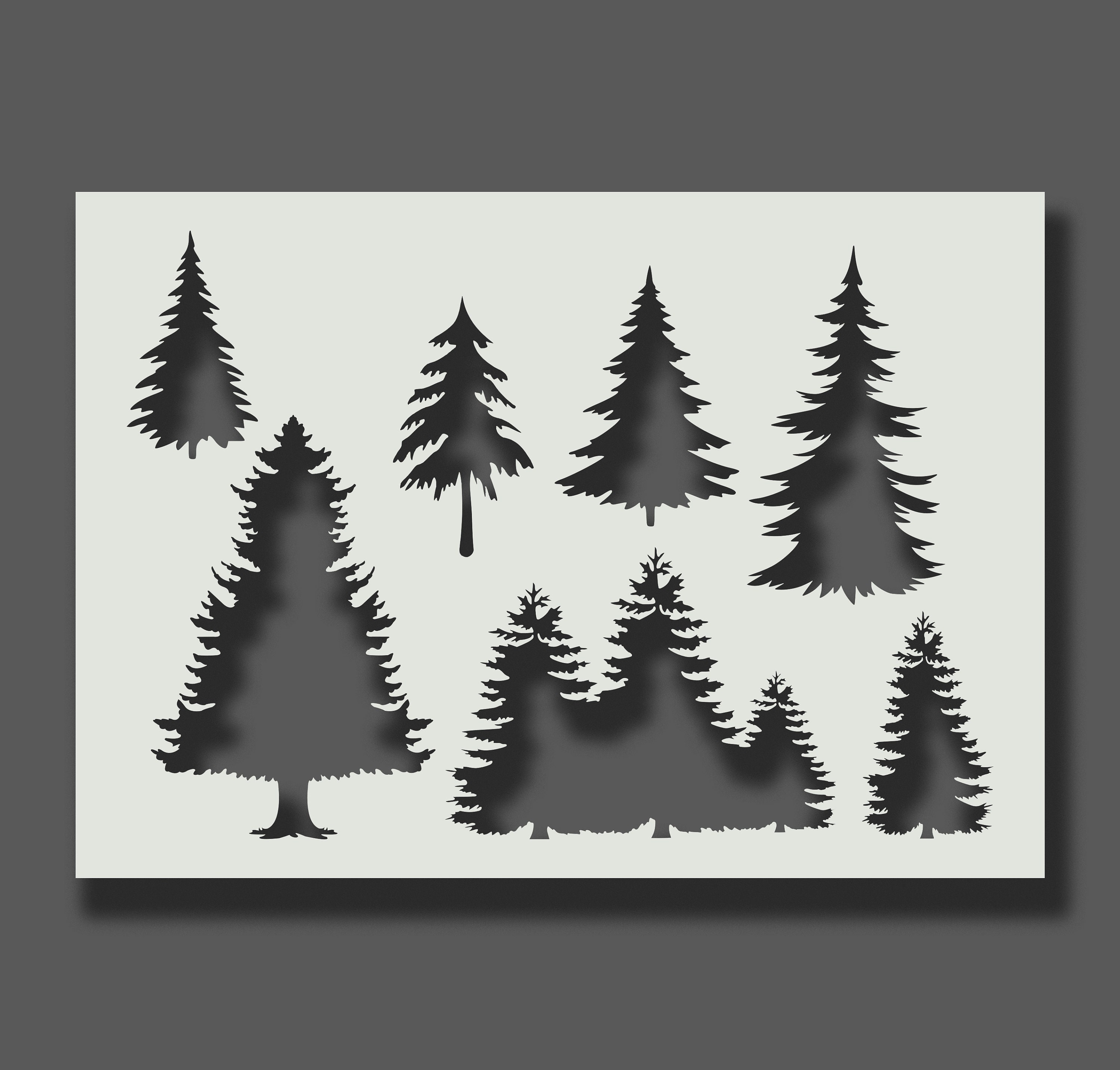 Pine Branch Template Stencil