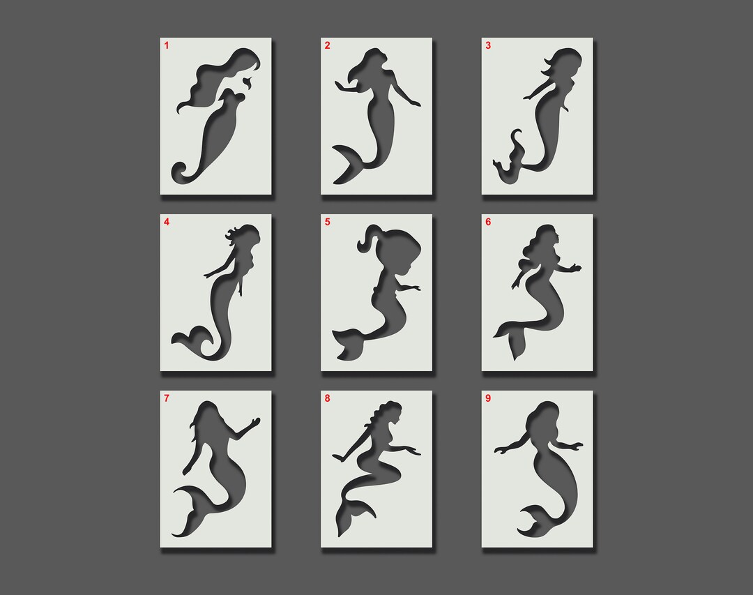 Mermaid Stencils Reusable Stencils for Wall Art, Home Décor, Painting ...