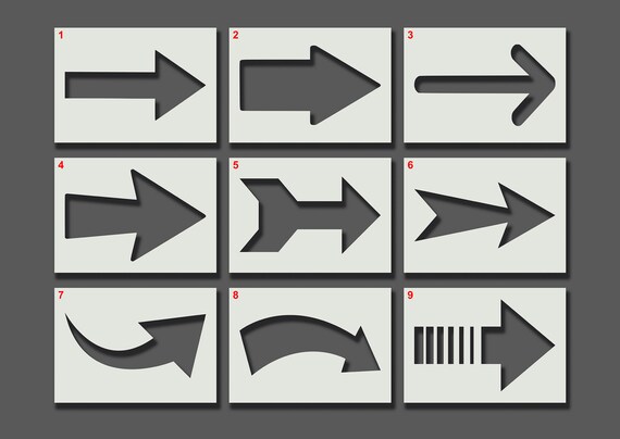 Arrow Stencils Pointing Directional This Way Reusable | Etsy