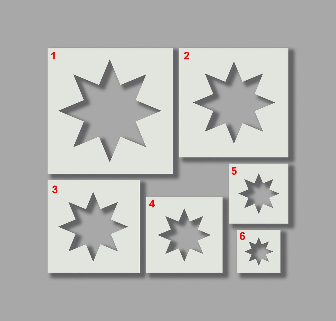 Star Stencils Set of 6 Reusable Stencils for Wall Art, Home Décor ...